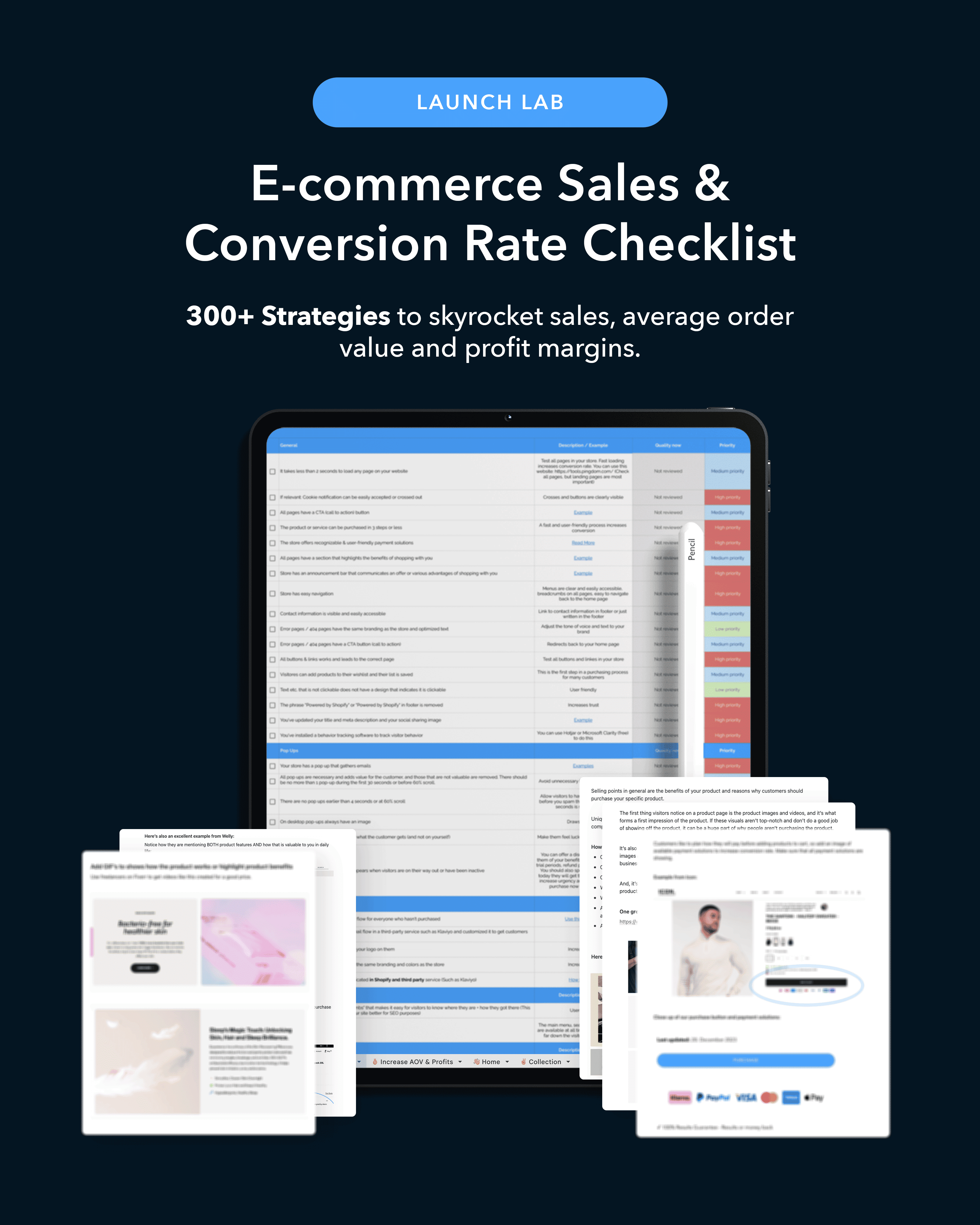 E-commerce Sales and Conversion Rate Checklist