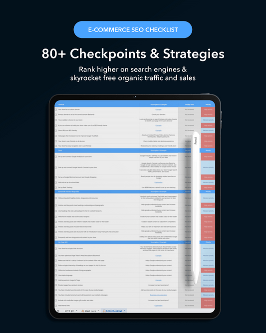 Launch Lab E-commerce Sales and Conversion Rate Checklist